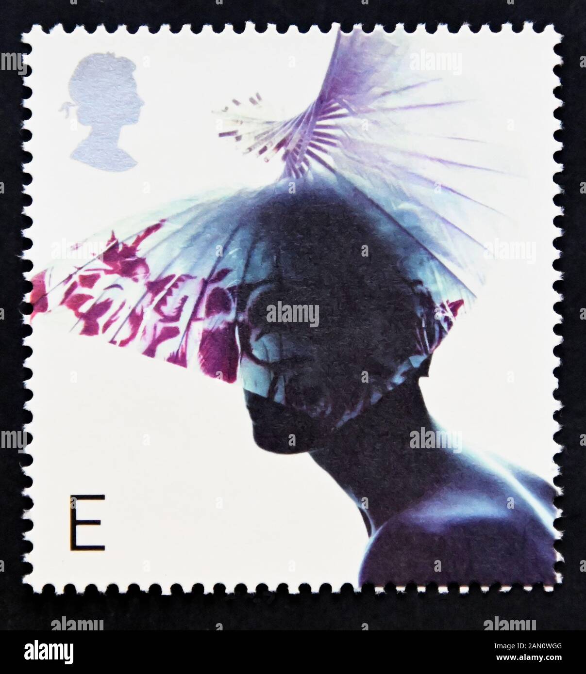 Postage stamp. Great Britain. Queen Elizabeth II. Fashion Hats ...