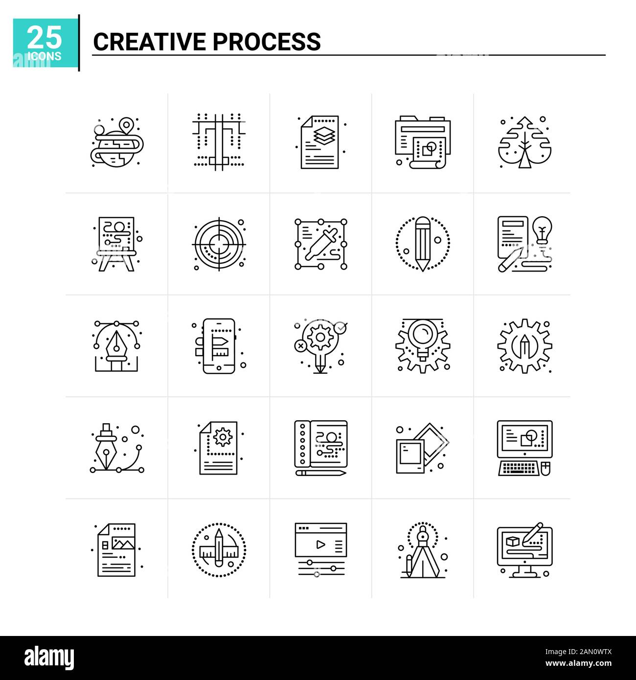 Process icon Stock Vector Images - Alamy