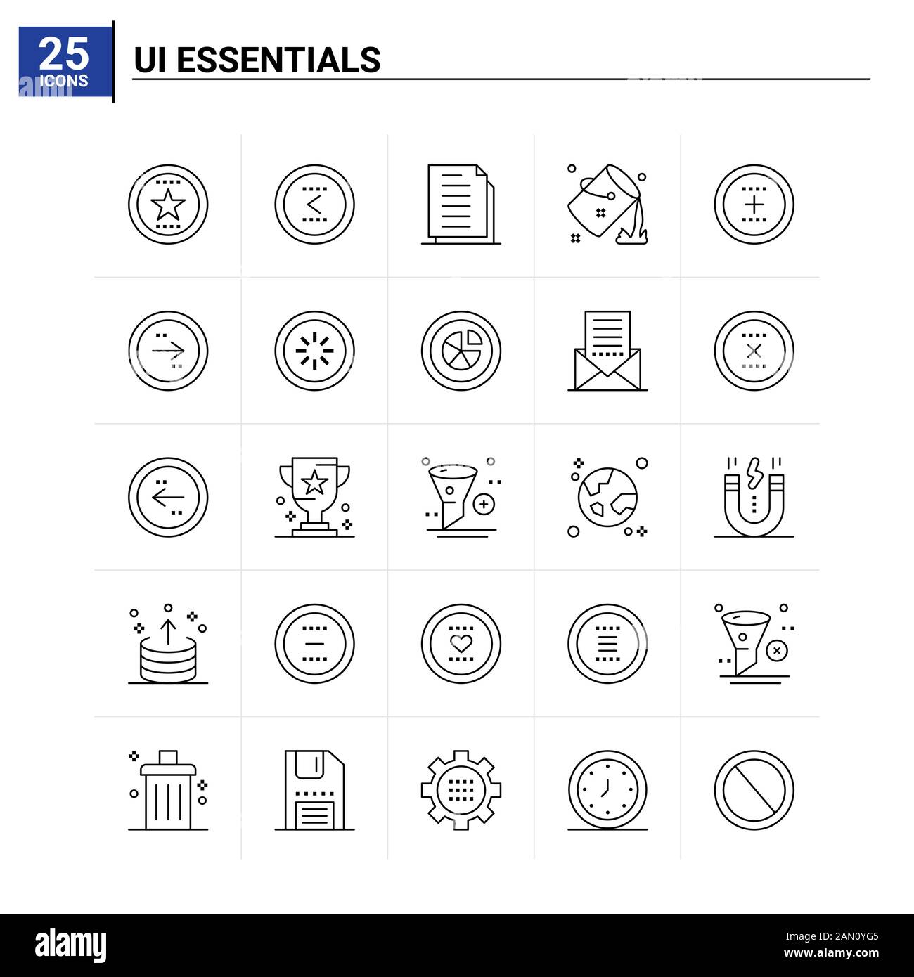 25 Ui Essentials icon set. vector background Stock Vector Image & Art ...