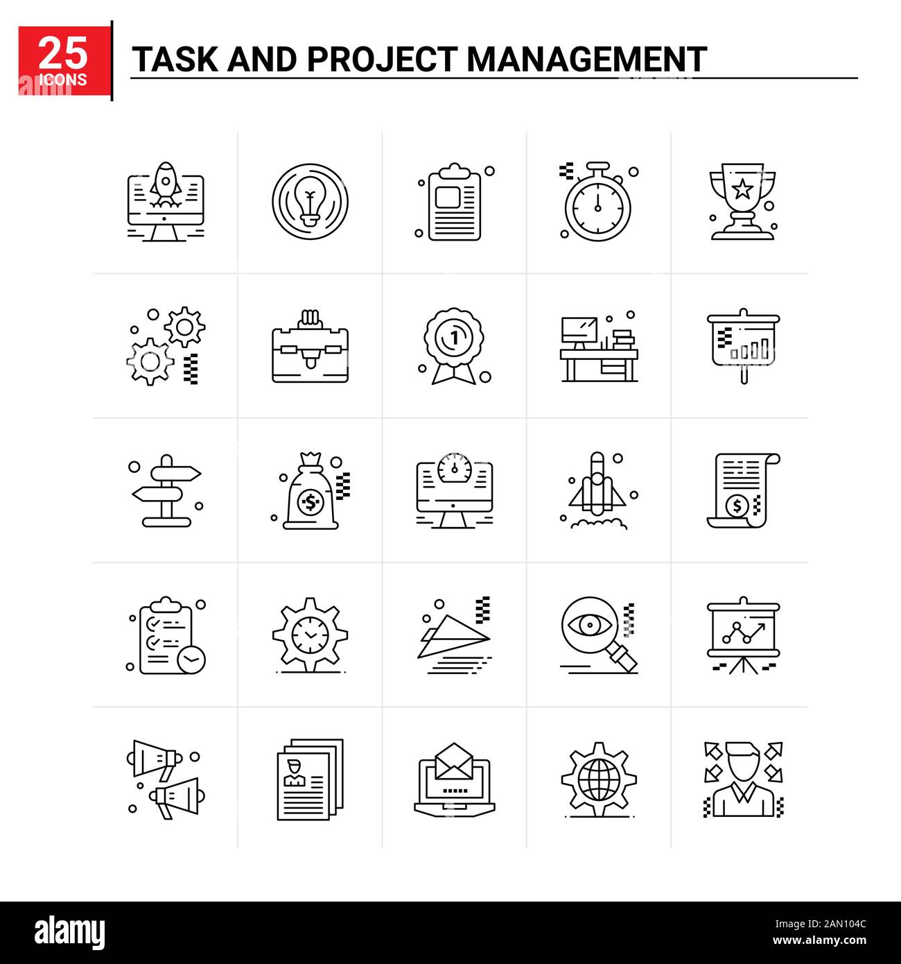 Project management icon hi-res stock photography and images - Alamy