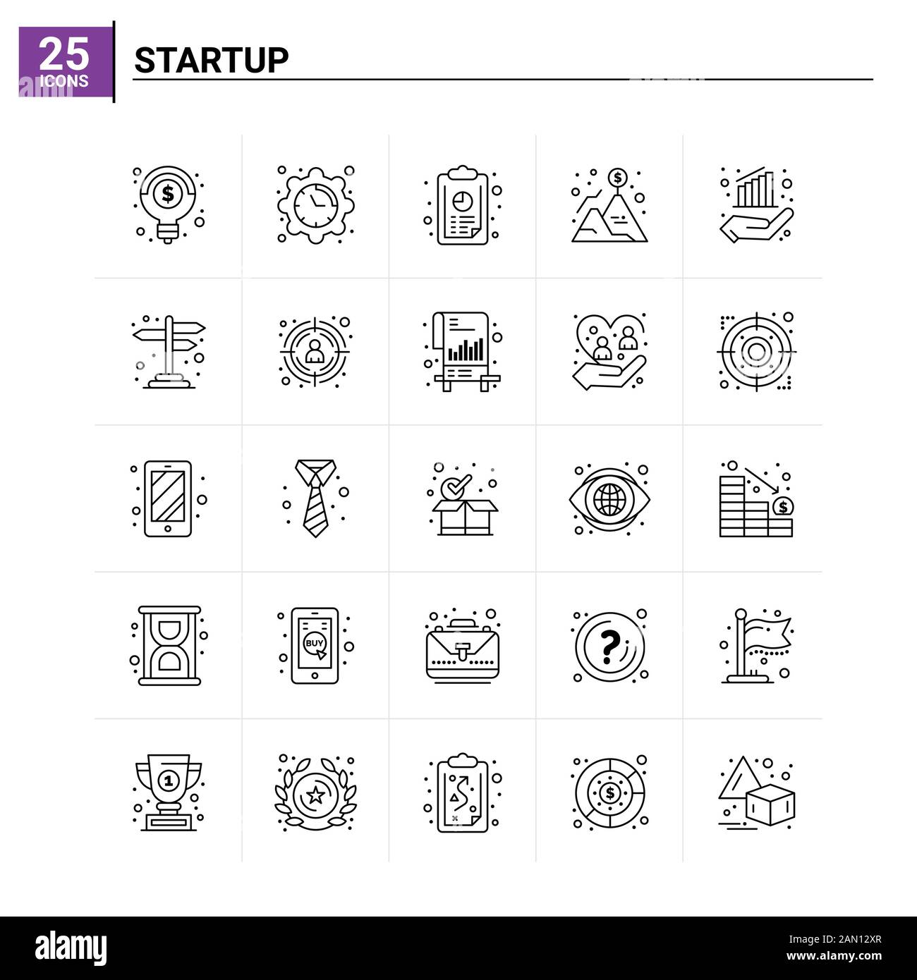 25 Startup icon set. vector background Stock Vector Image & Art - Alamy