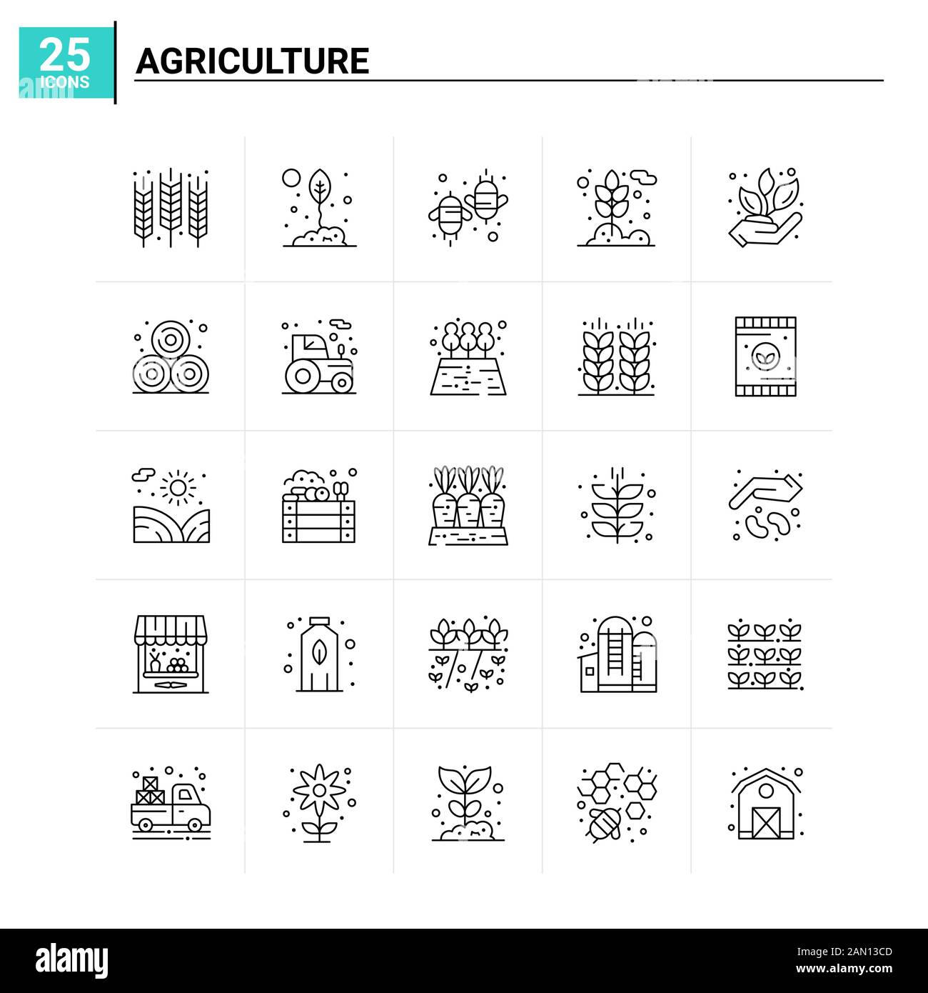 25 Agriculture icon set. vector background Stock Vector Image & Art - Alamy