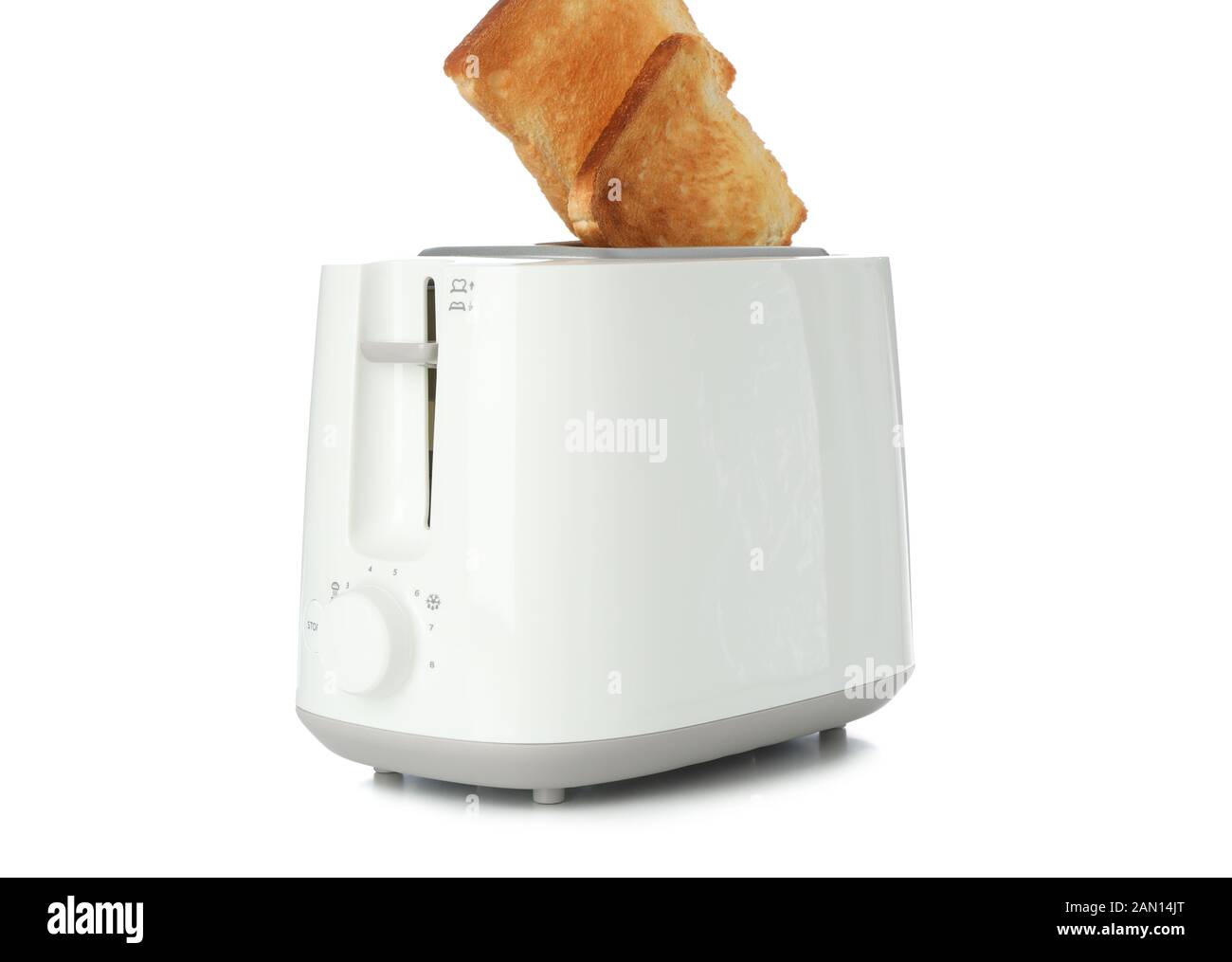 Toaster and bread slices isolated on white background Stock Photo - Alamy
