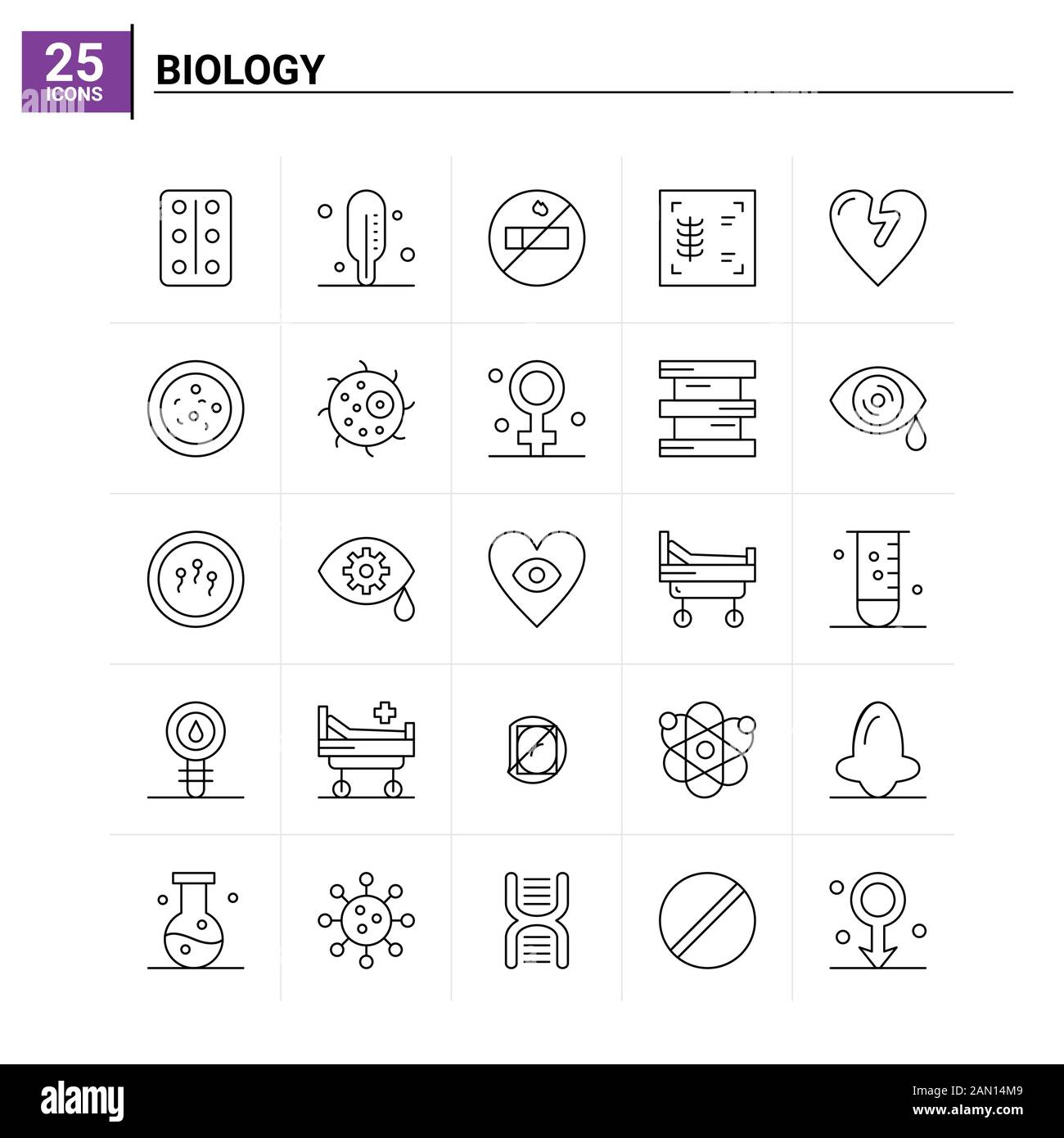 Biology icon hi-res stock photography and images - Alamy