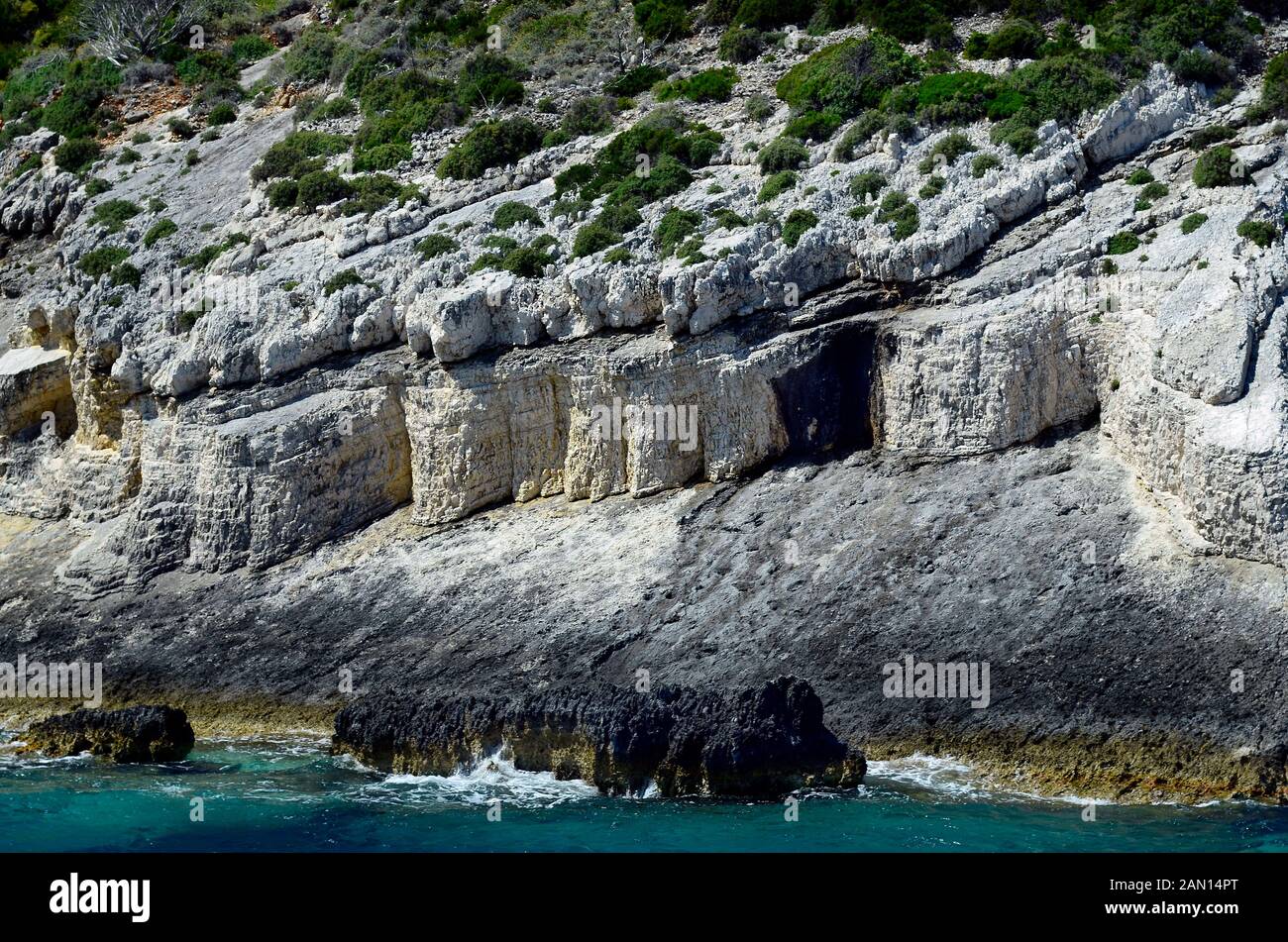 Greece, Zakynthos Island, rocky coast on cape Skinari Stock Photo - Alamy