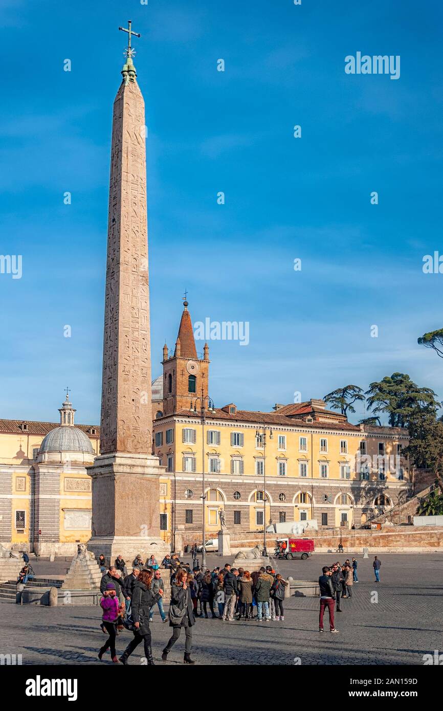 Egyptian obelisk in popolo square of rome hi-res stock photography and ...