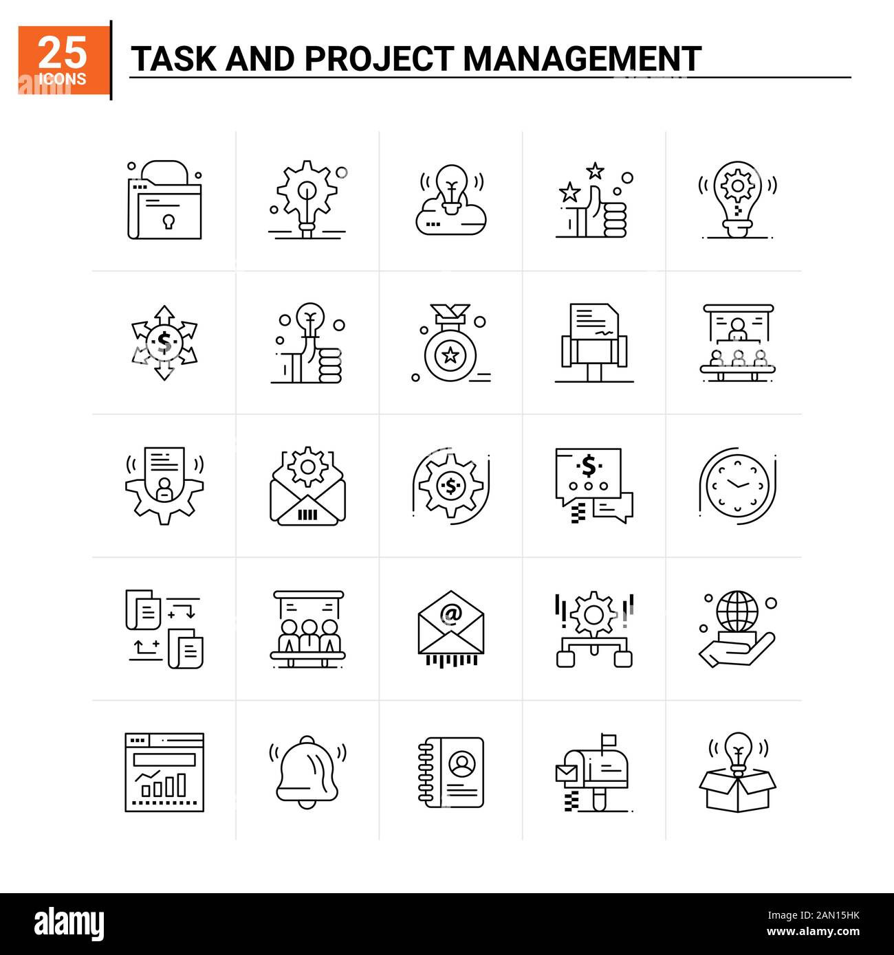 Project management icon hi-res stock photography and images - Alamy