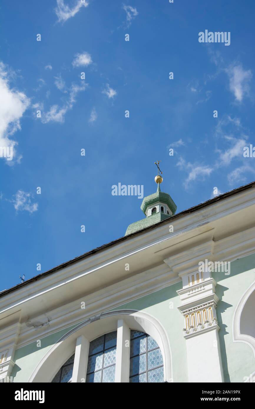 Detail of the baroque Church of Saint John the Baptist in Toblach ...