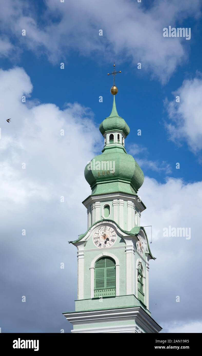 The bell tower of the baroque Church of Saint John the Baptist in ...
