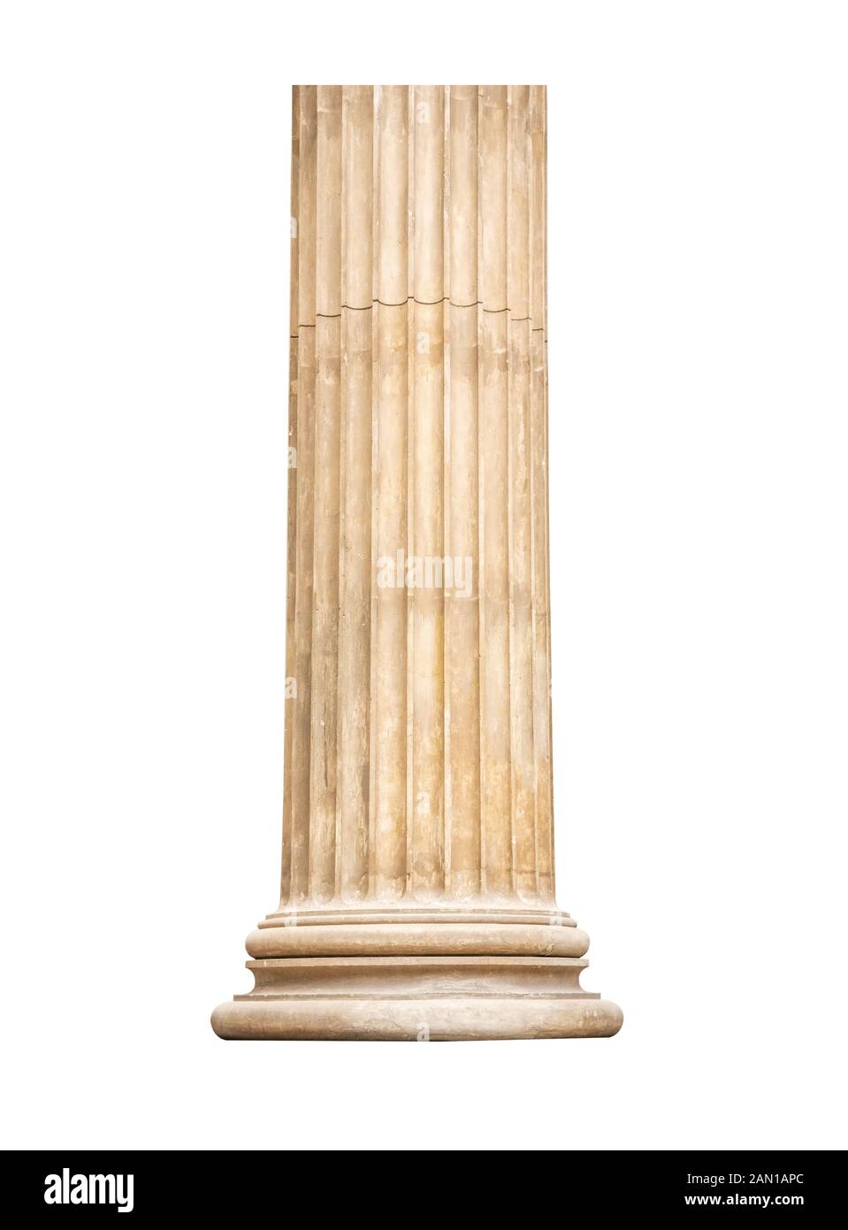 Ancient column is isolated against a white background Stock Photo - Alamy