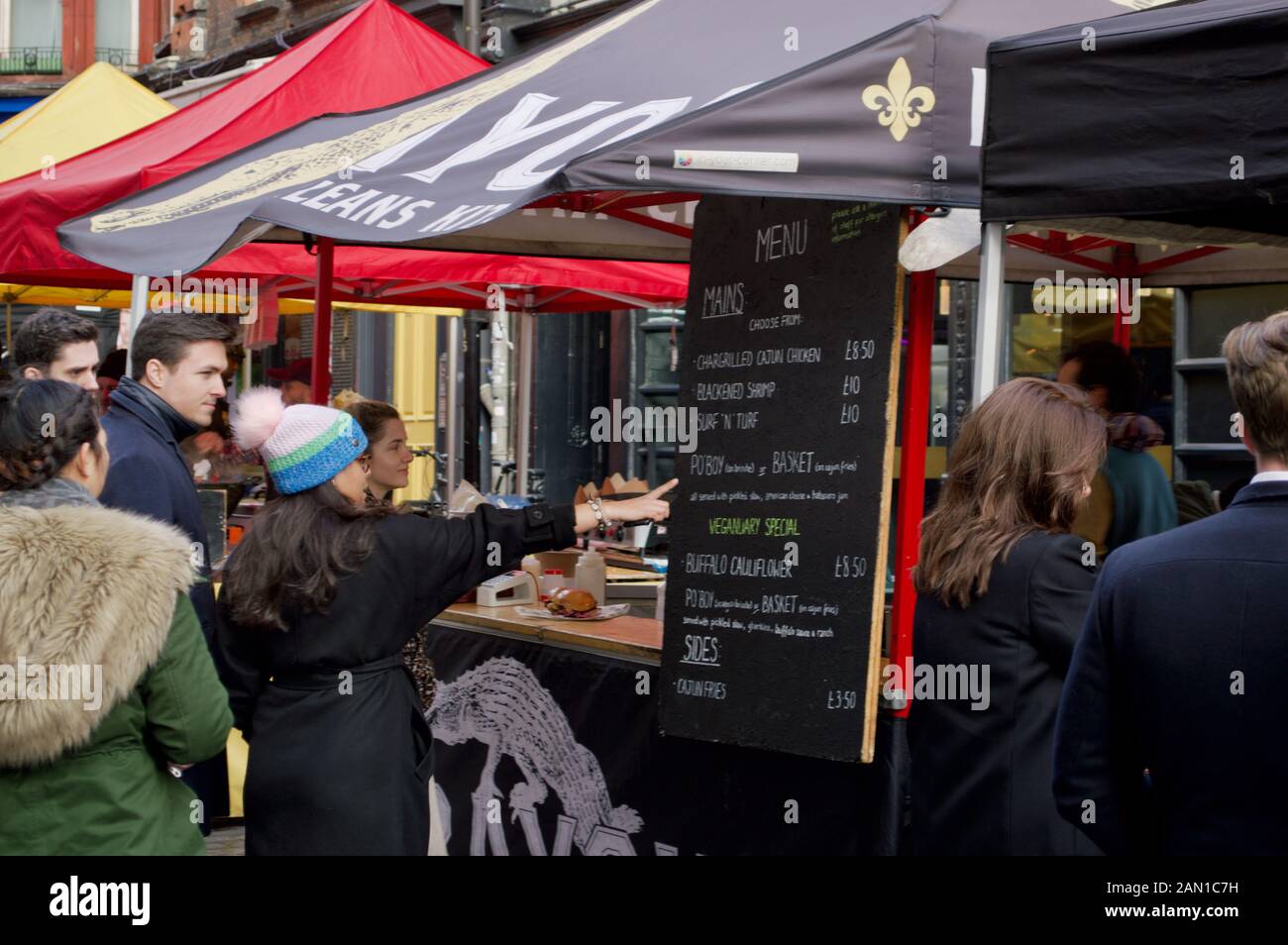 Food stalls in Soho in London, UK Stock Photo - Alamy