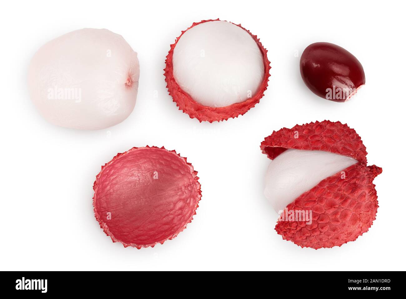 lychee fruit isolated on white background with clipping path and full ...