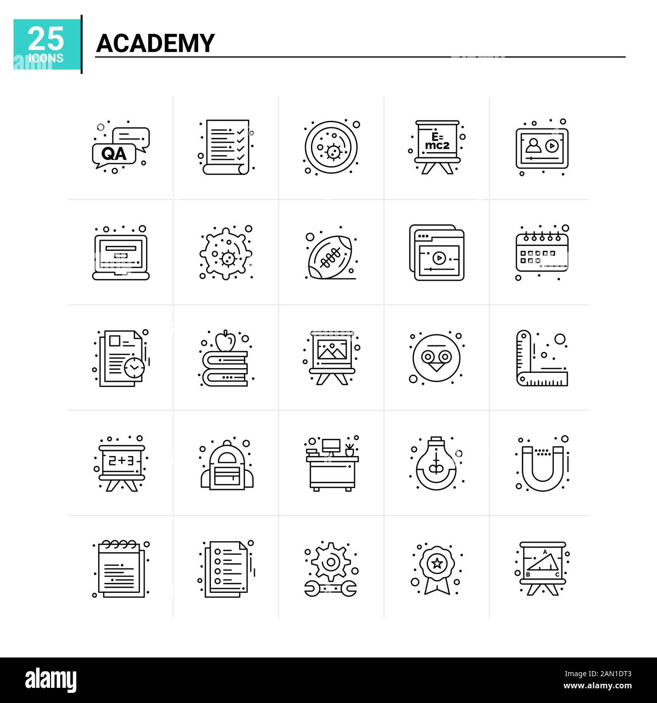 25 Academy icon set. vector background Stock Vector Image & Art - Alamy