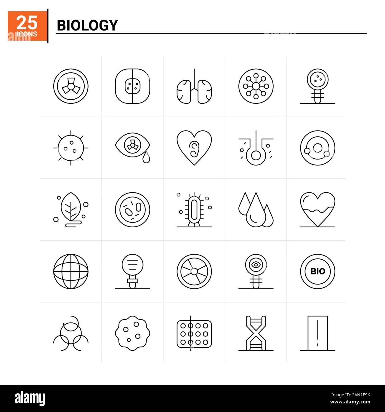 Biology icon hi-res stock photography and images - Alamy