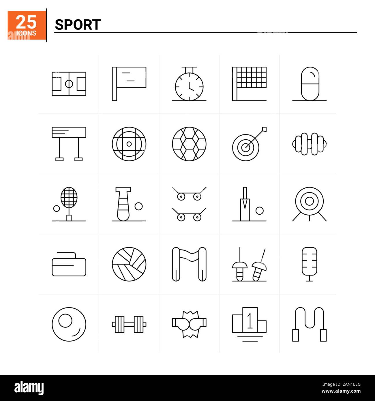 25 Sport icon set. vector background Stock Vector Image & Art - Alamy