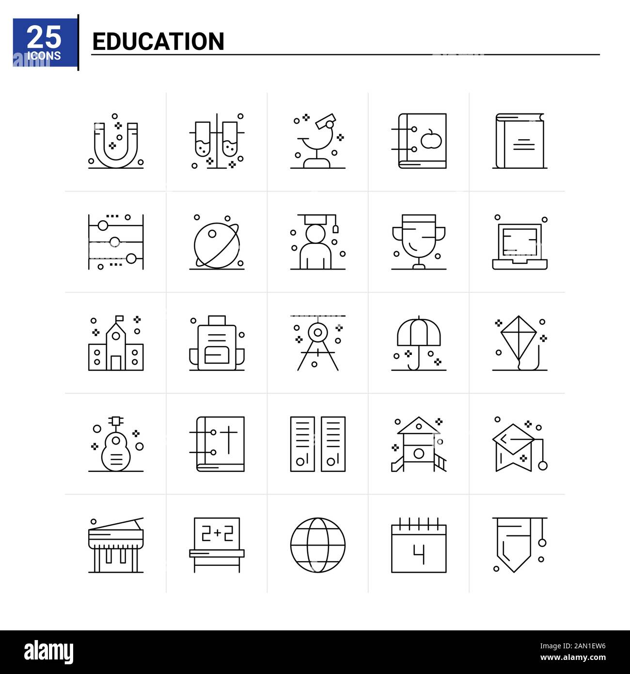 25 Education icon set. vector background Stock Vector Image & Art - Alamy