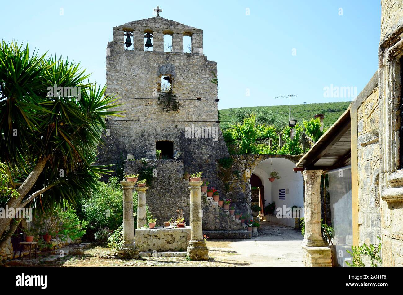 Greece, Zakynthos Island, monastery of Panagia Anafonitria Stock Photo ...