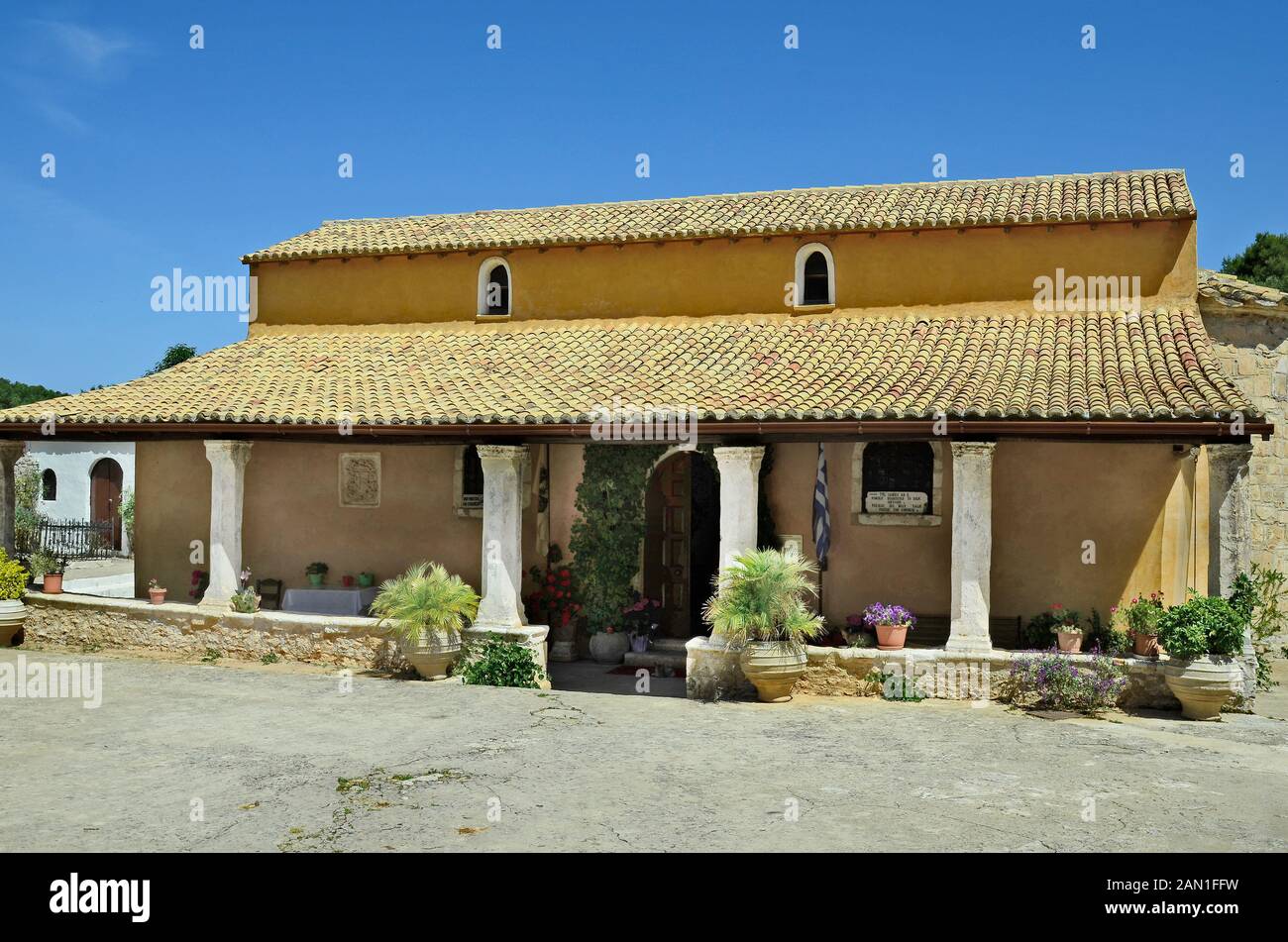 Greece, Zakynthos Island, monastery of Panagia Anafonitria Stock Photo ...
