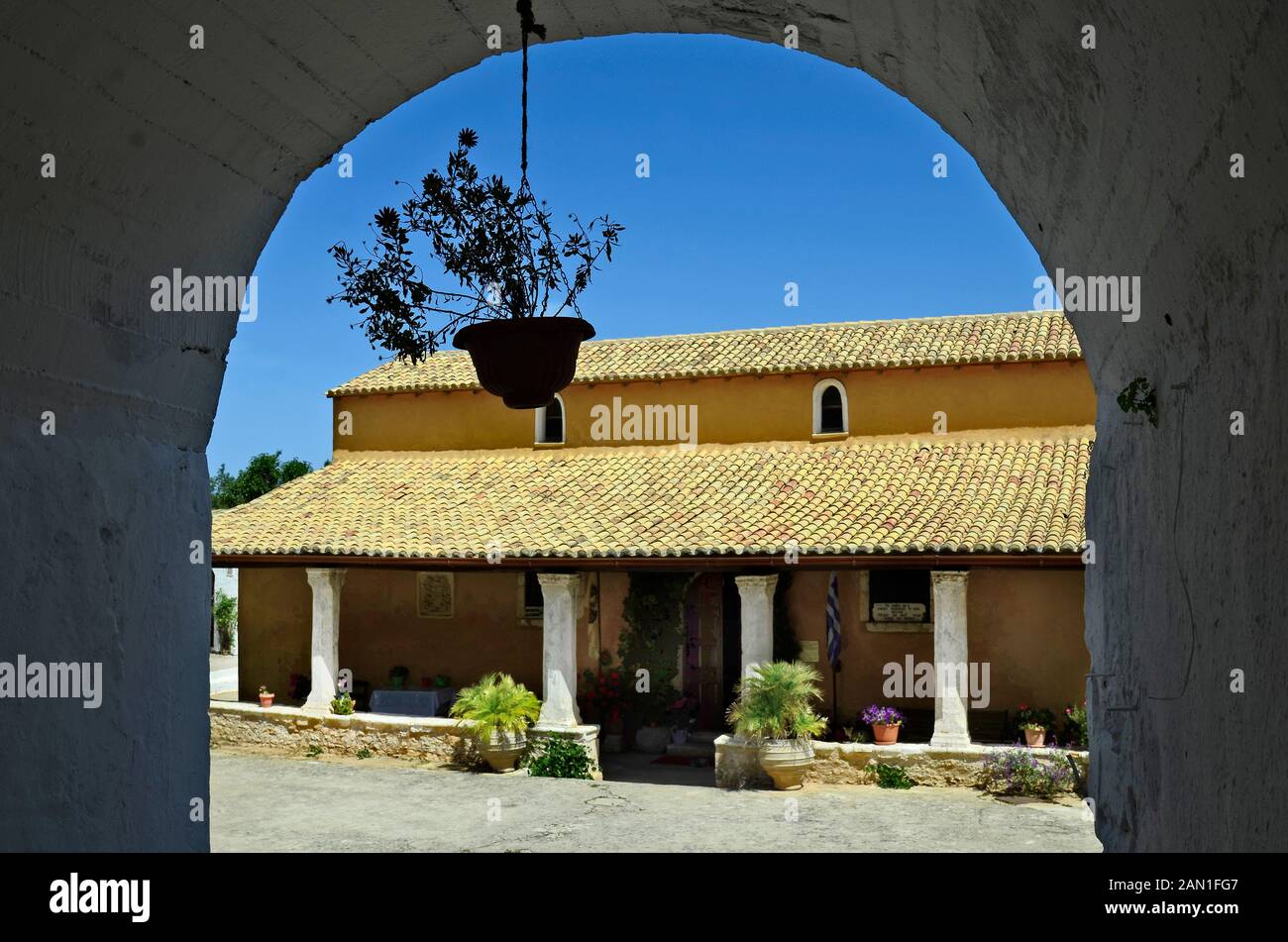 Greece, Zakynthos Island, monastery of Panagia Anafonitria Stock Photo ...