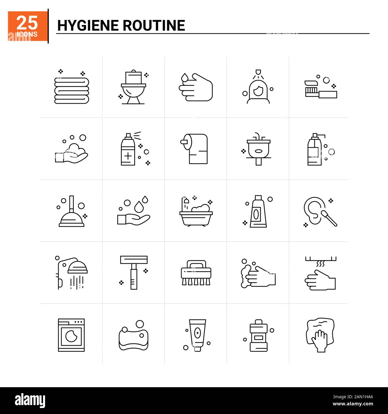 Bath routine icons hi-res stock photography and images - Alamy