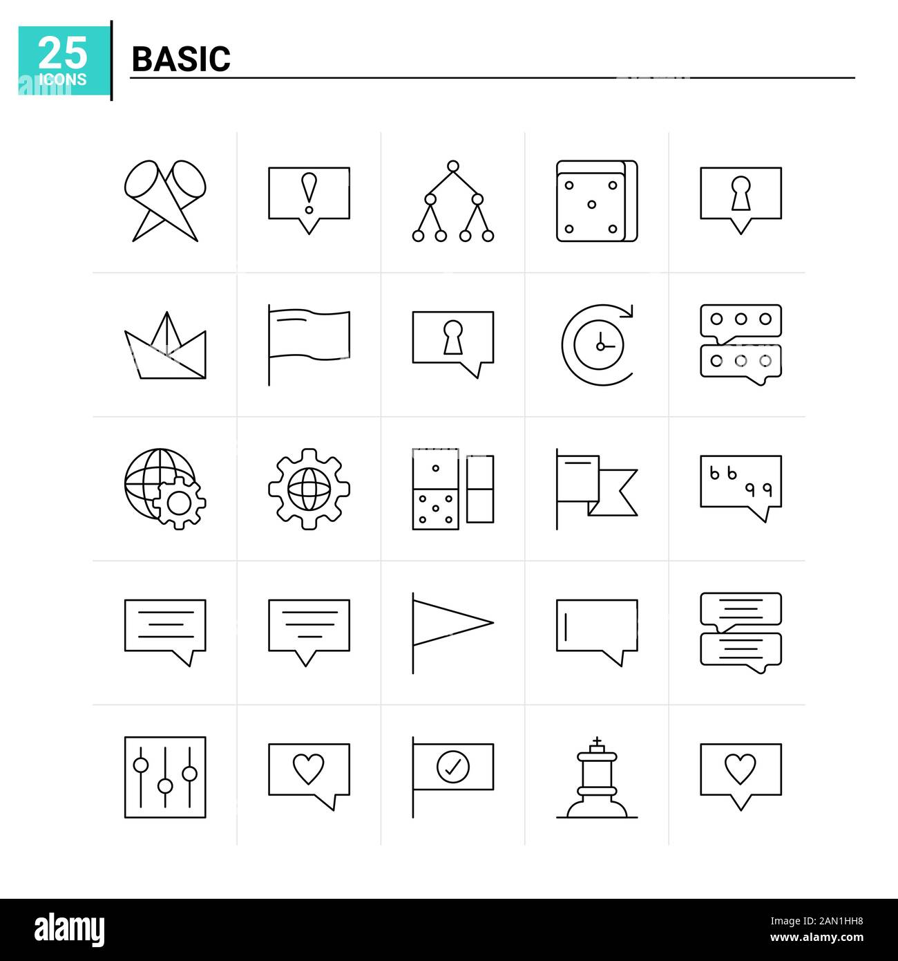 Basic icon set hi-res stock photography and images - Alamy