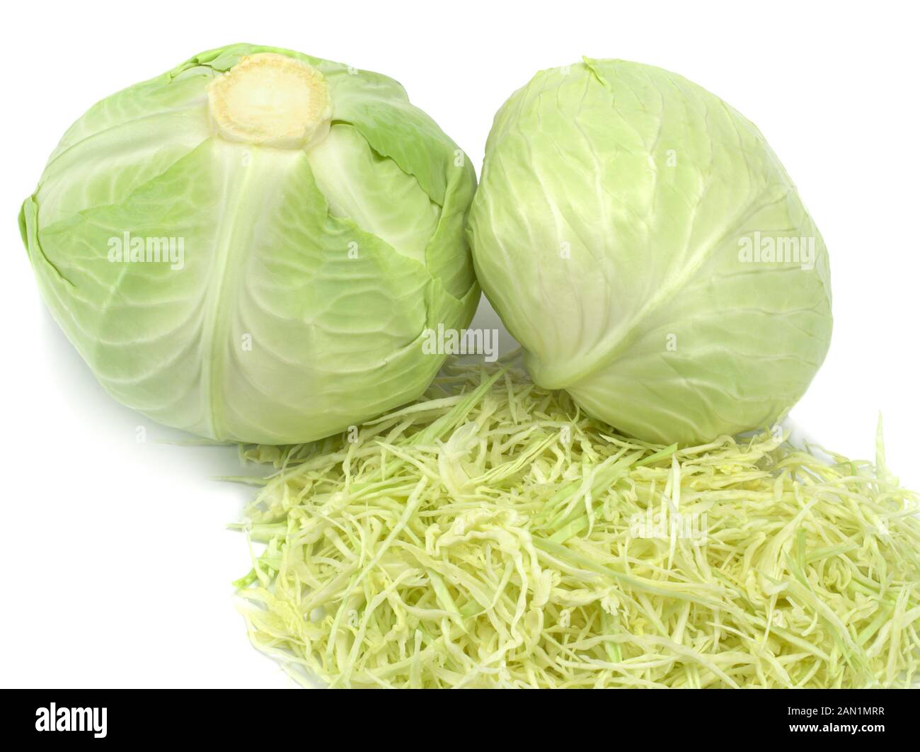 Two cabbage isolated on white background Stock Photo - Alamy