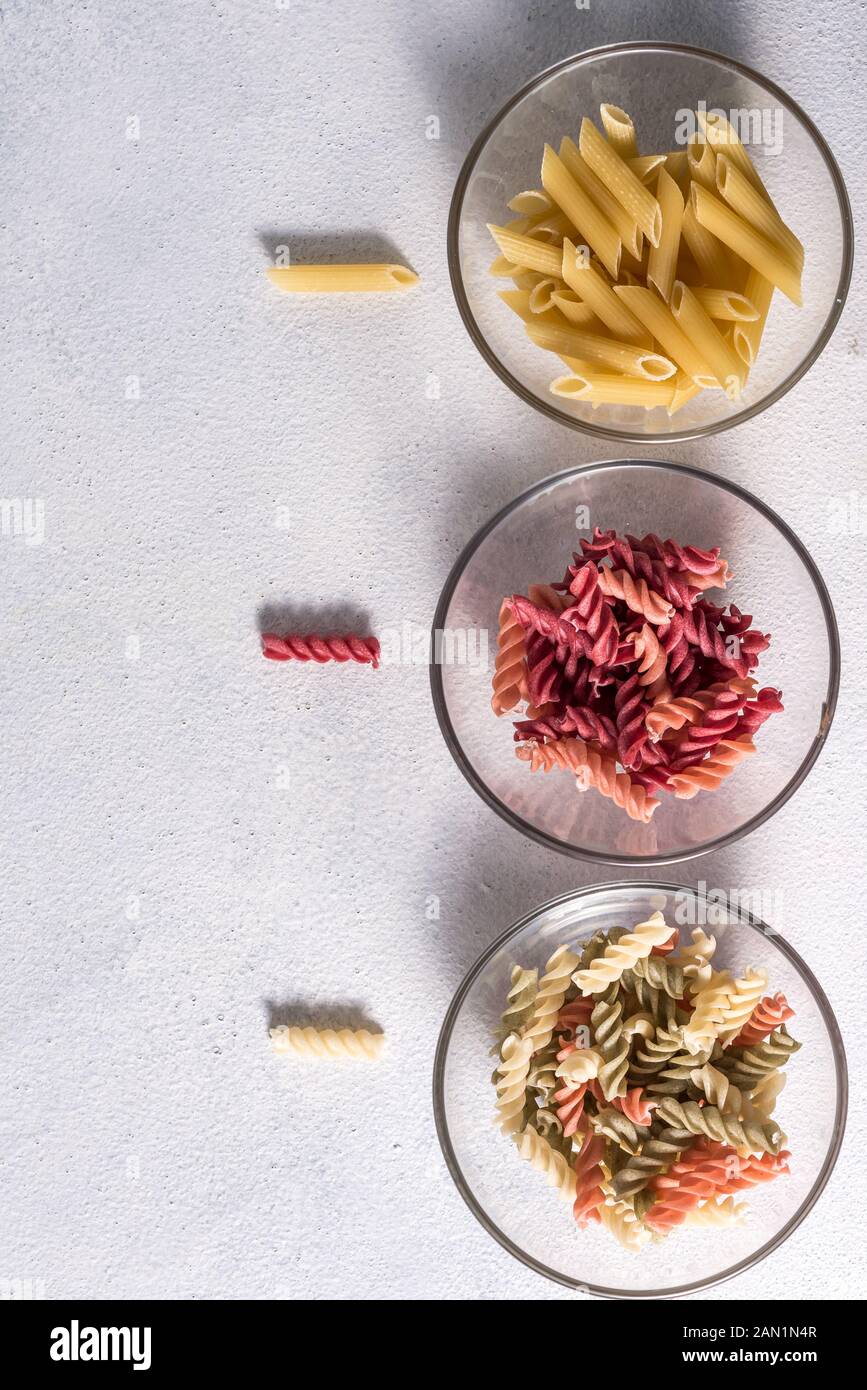 vegetarian healthy pasta, vertical background. Copy space Vegetarian ...