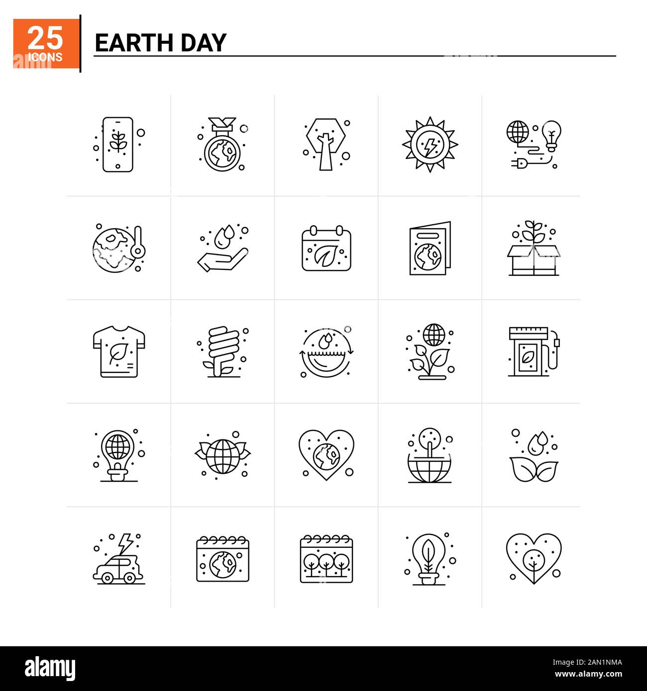 25 Earth Day icon set. vector background Stock Vector Image & Art - Alamy