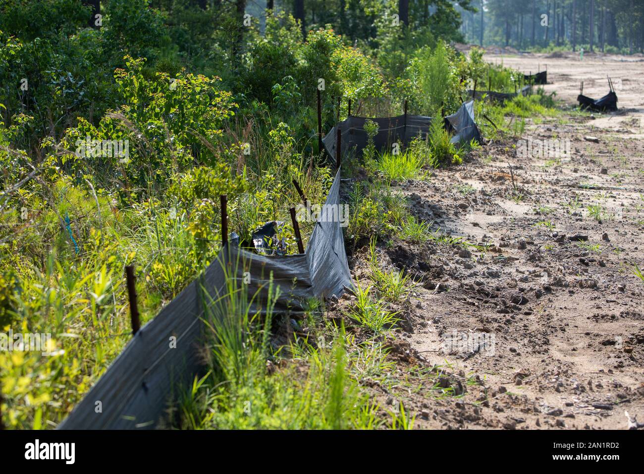 Retention ponds for an industrial work zone Stock Photo - Alamy