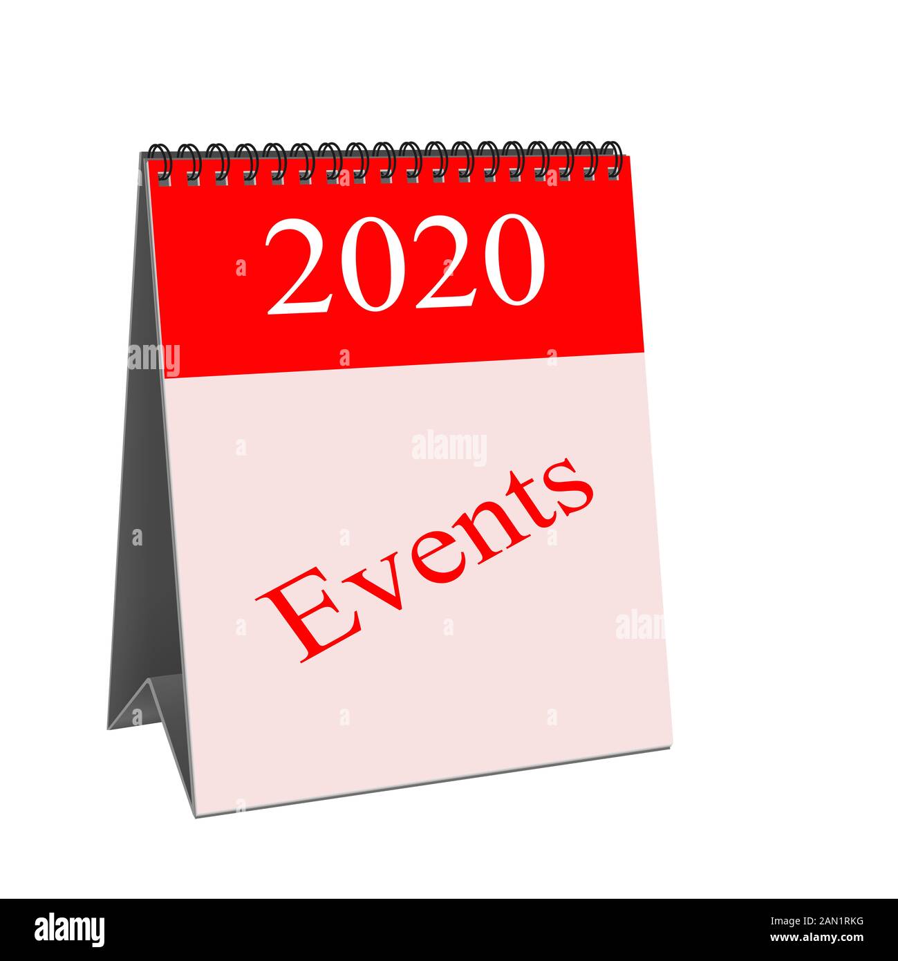 Calendar for 2020 events, isolated against white background, 3D ...