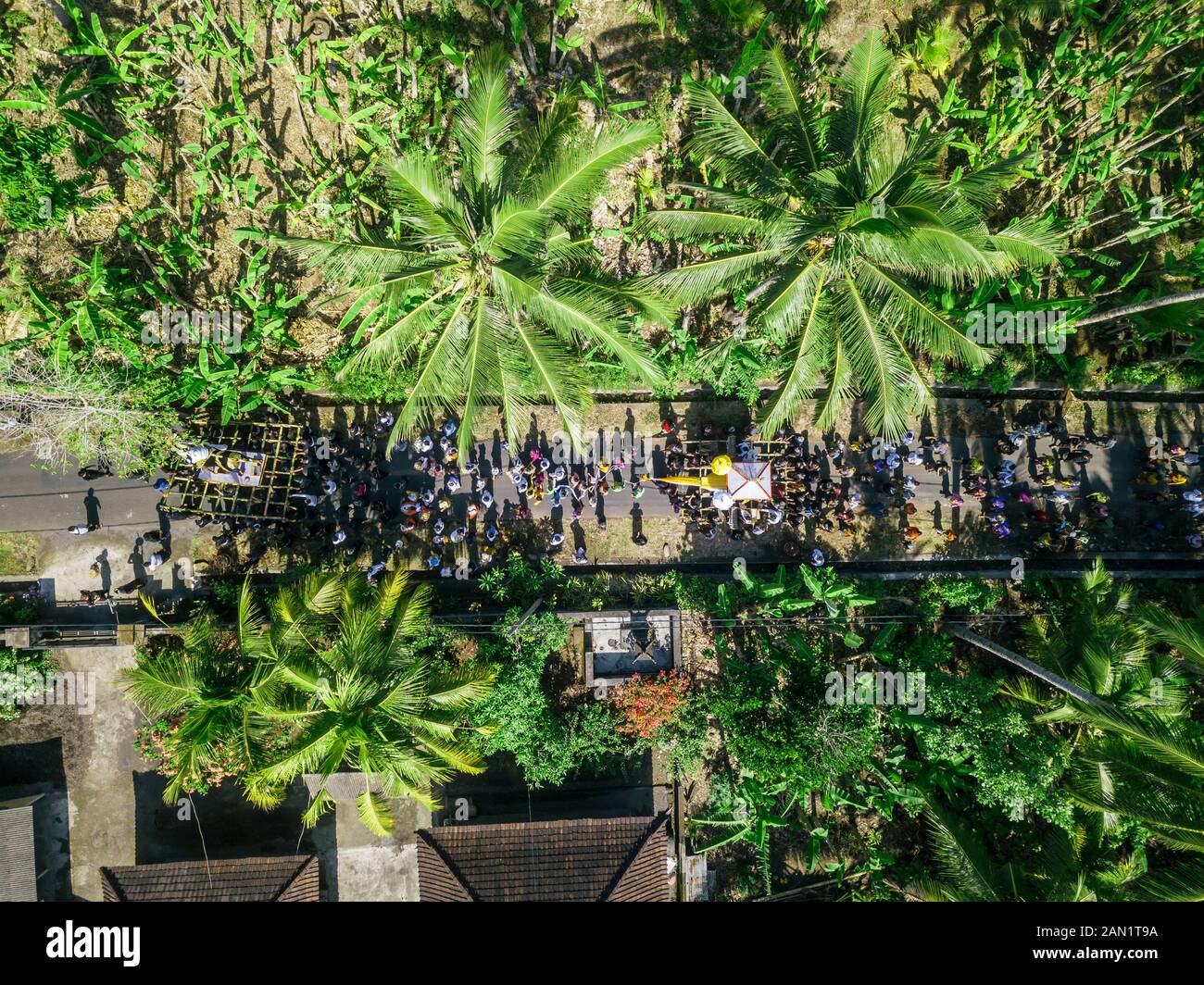Aerial view of Balinese funeral ceremony Stock Photo - Alamy