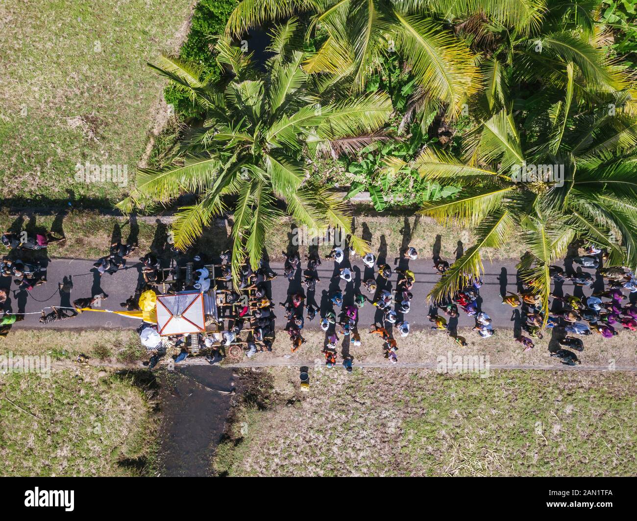 Aerial view of Balinese funeral ceremony Stock Photo - Alamy