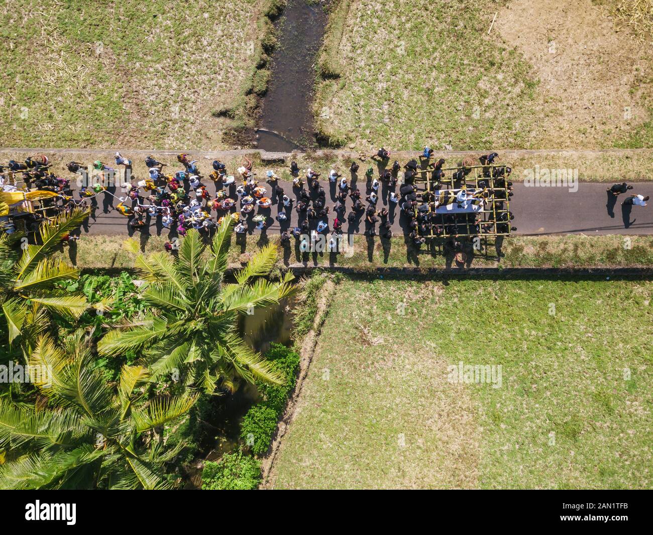 Aerial view of Balinese funeral ceremony Stock Photo - Alamy
