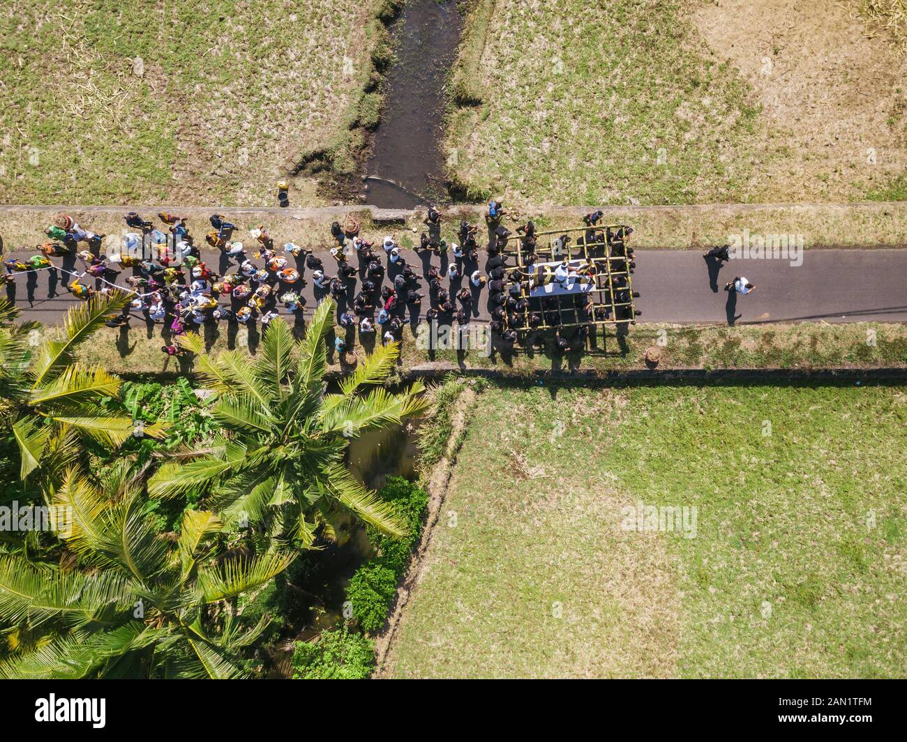 Aerial view of Balinese funeral ceremony Stock Photo - Alamy
