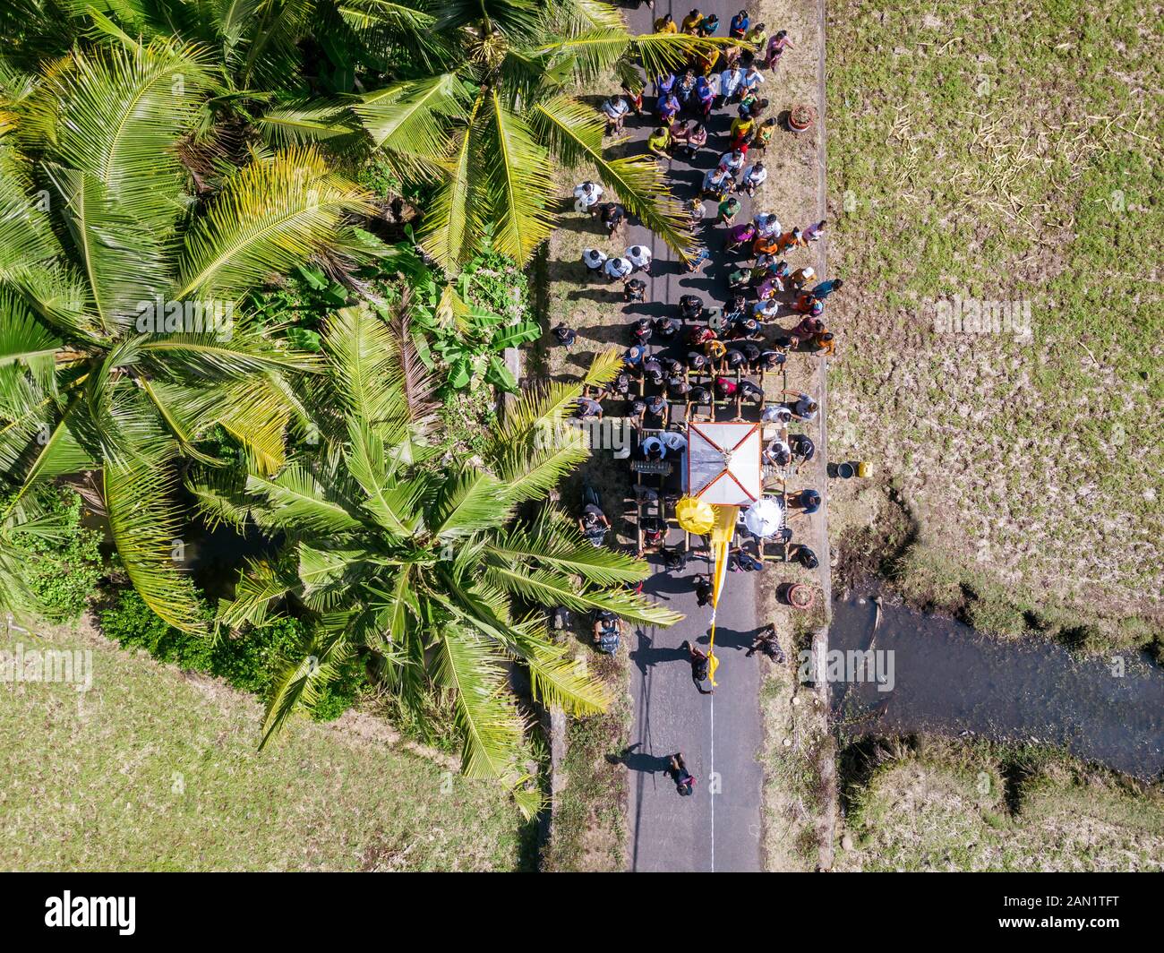Aerial view of Balinese funeral ceremony Stock Photo - Alamy