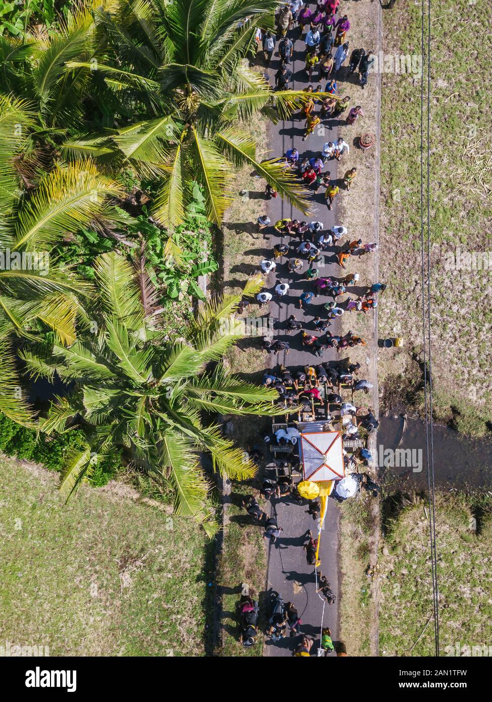 Aerial view of Balinese funeral ceremony Stock Photo - Alamy
