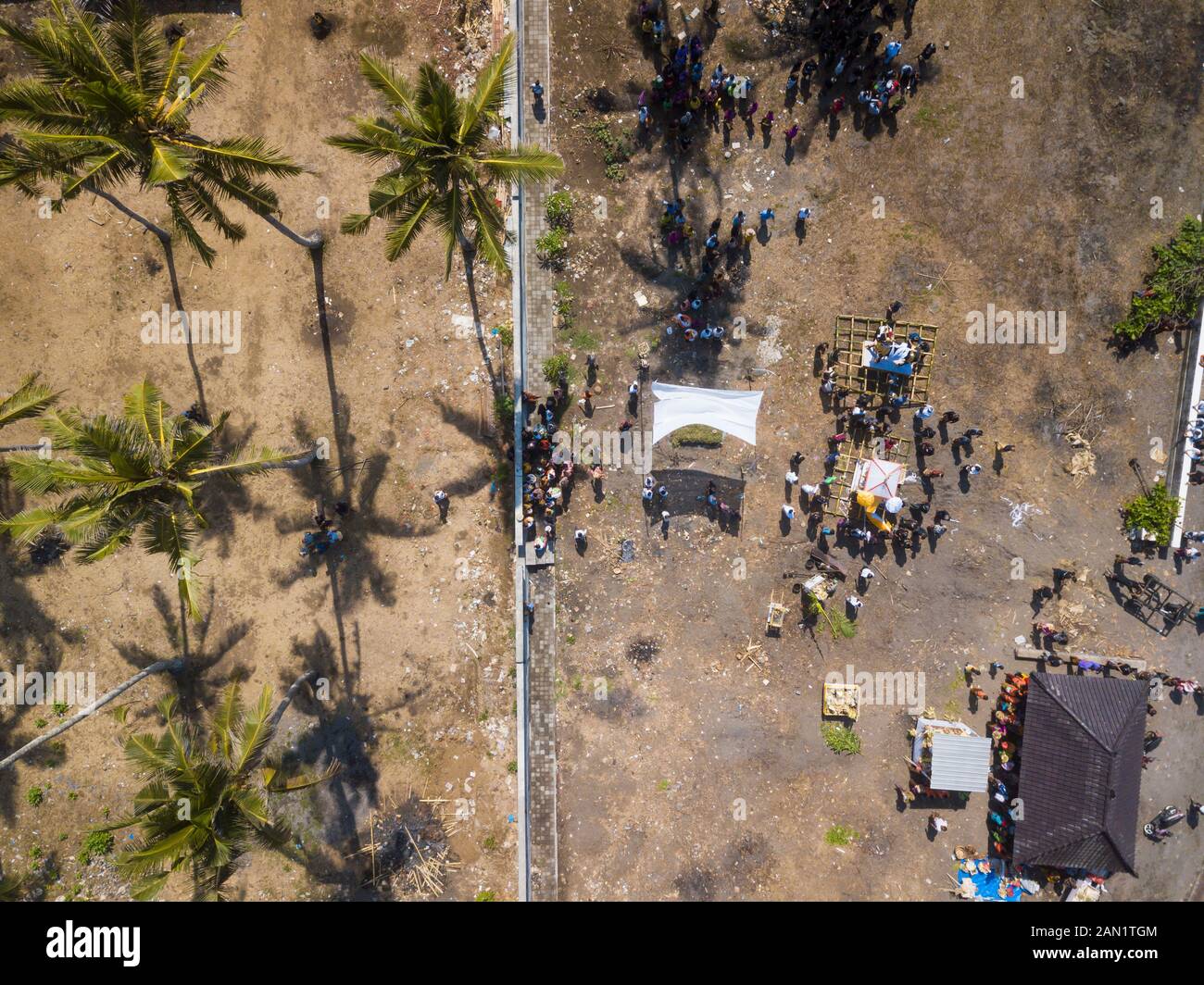 Aerial view of Balinese funeral ceremony Stock Photo - Alamy