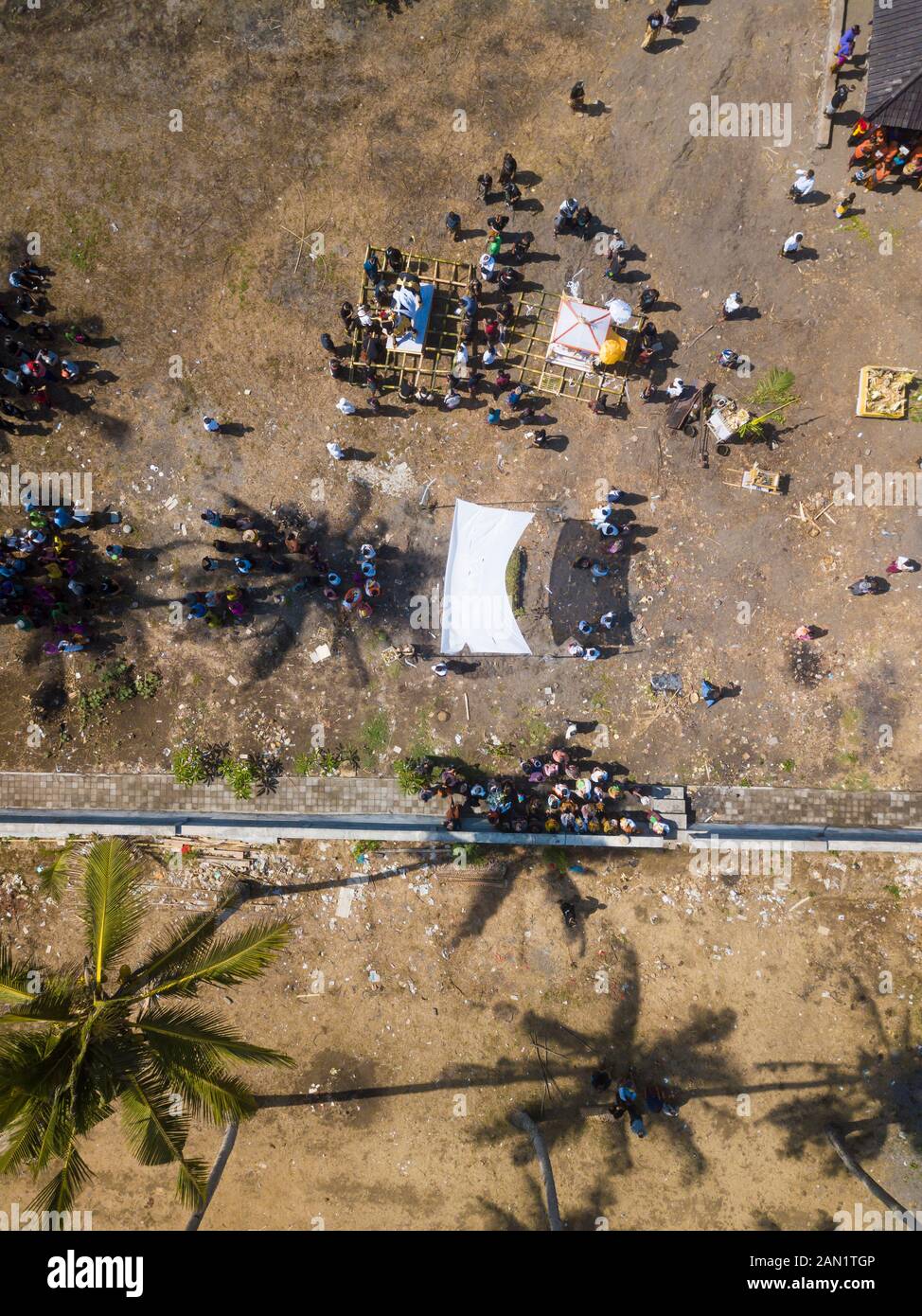 Aerial view of Balinese funeral ceremony Stock Photo - Alamy