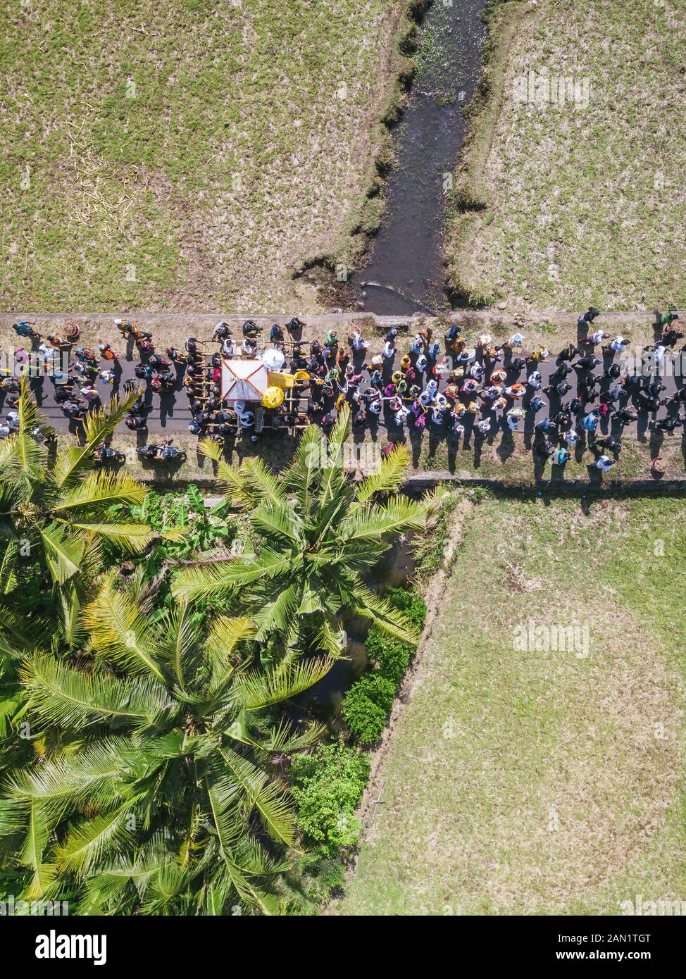 Aerial view of Balinese funeral ceremony Stock Photo - Alamy