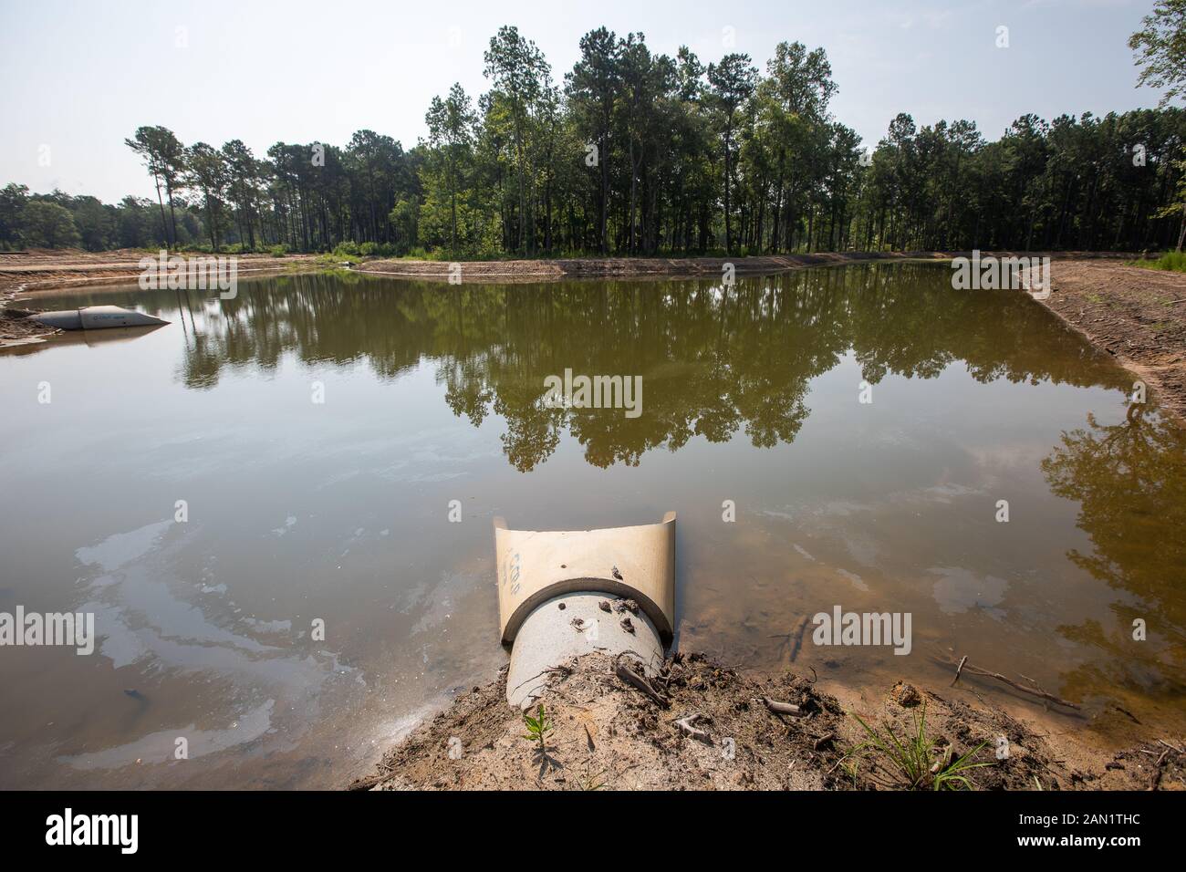 Retention ponds for an industrial work zone Stock Photo - Alamy