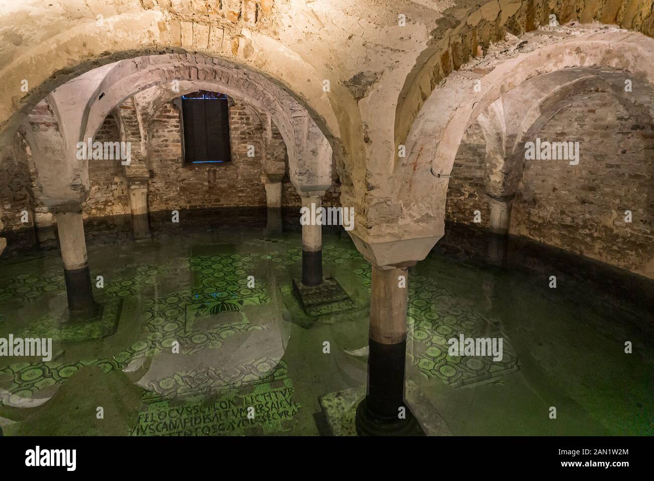 Crypt under water in Basilica of San Francesco at Ravenna, Italy Stock ...