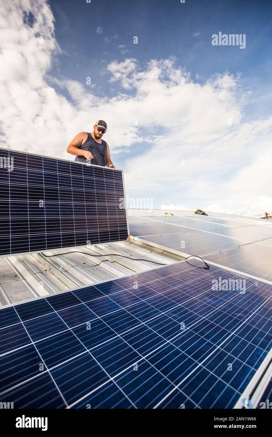 Installing solar panels hi-res stock photography and images - Alamy