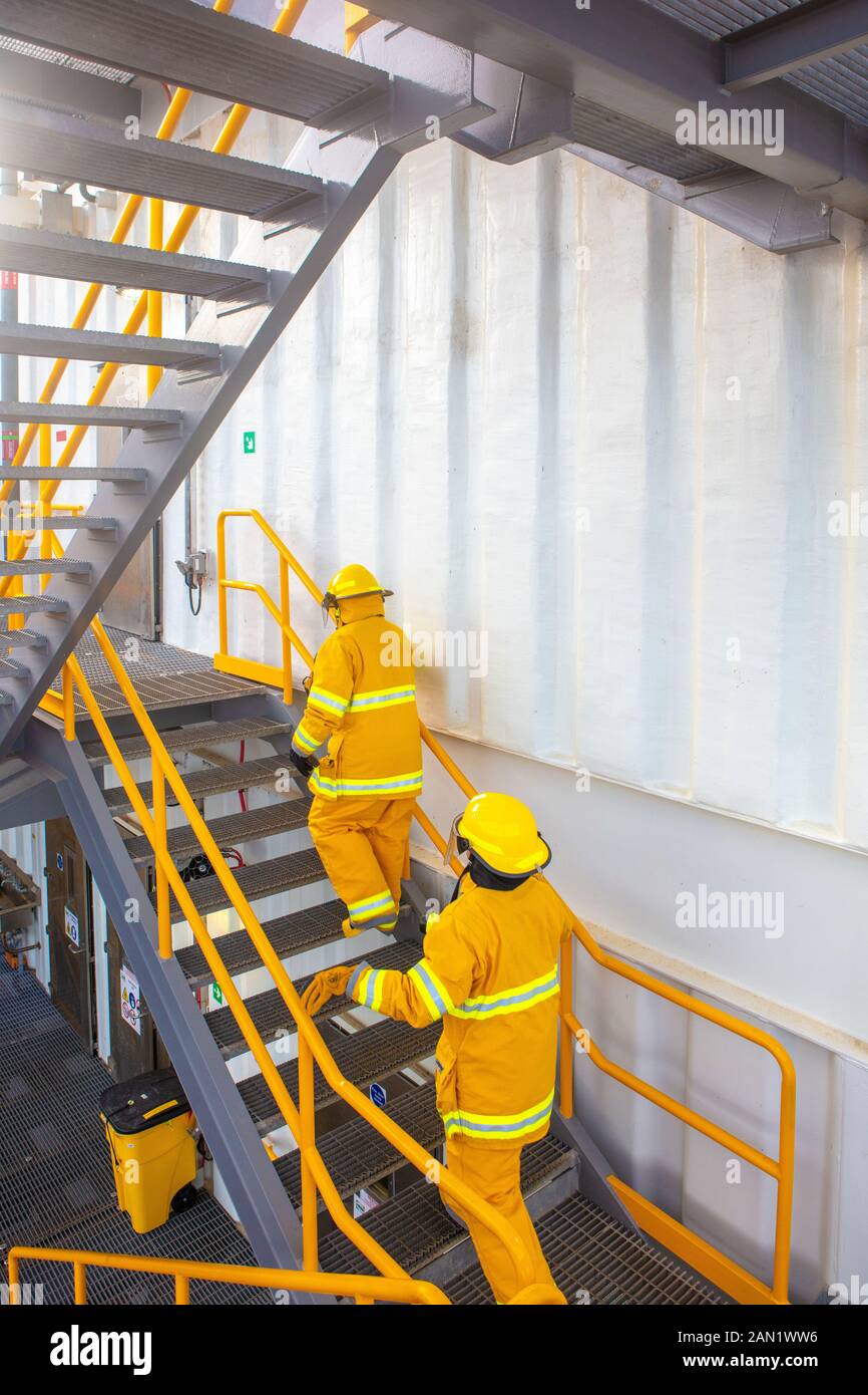 Offshore Production Rig Fire Team Stock Photo - Alamy