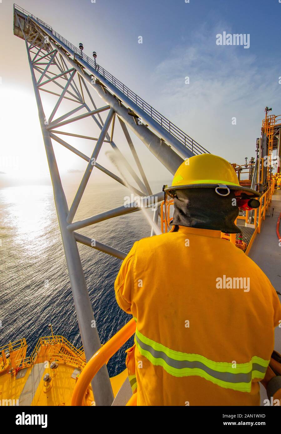 Offshore Production Rig Fire Team Stock Photo - Alamy