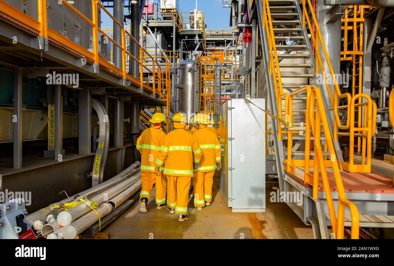 Offshore Production Rig Fire Team Stock Photo - Alamy