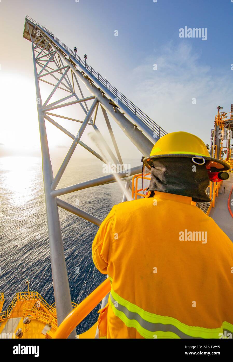 Offshore Production Rig Fire Team Stock Photo - Alamy