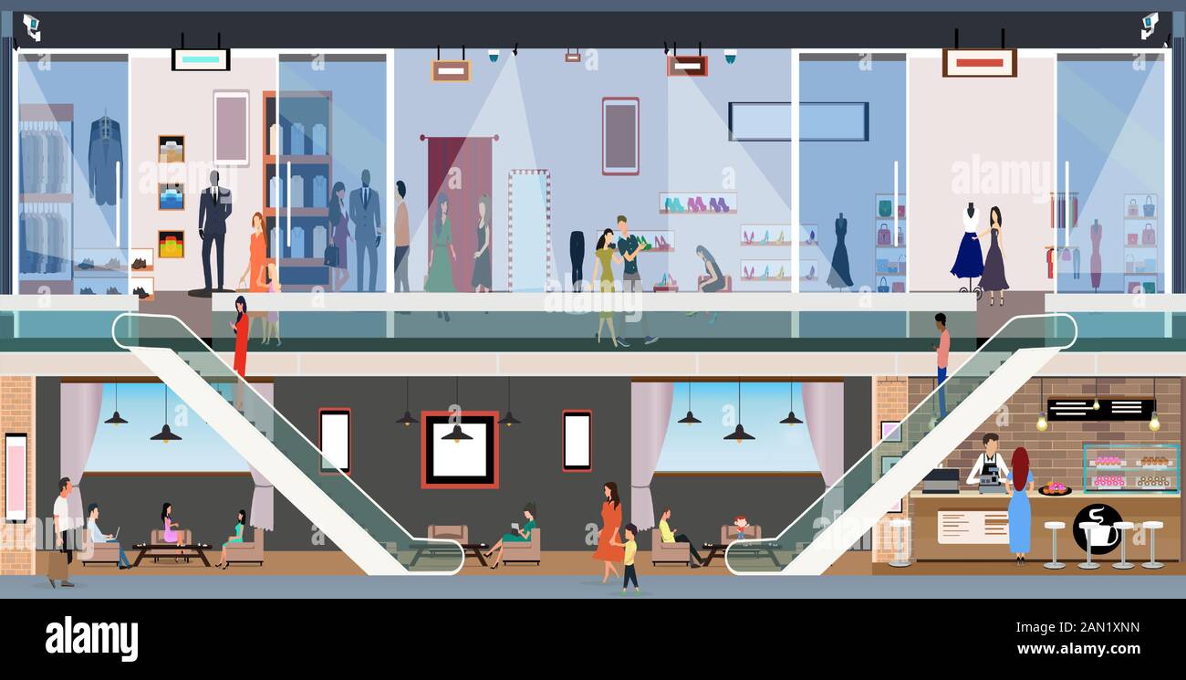 Mall vector vectors hi-res stock photography and images - Alamy