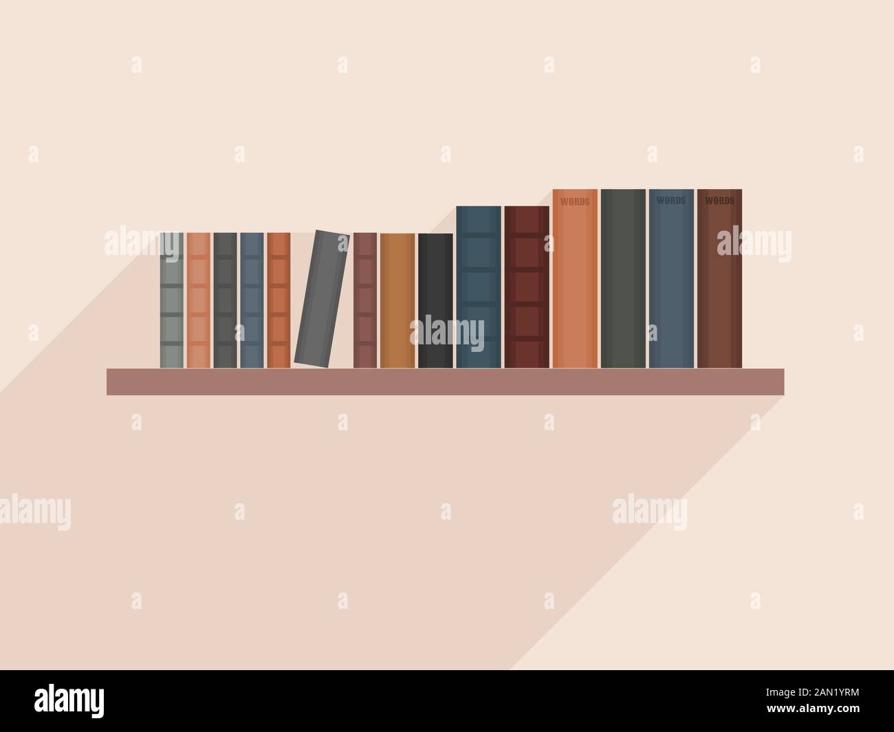 Vector bookshelf. Book shelf illustration with books at home Stock ...