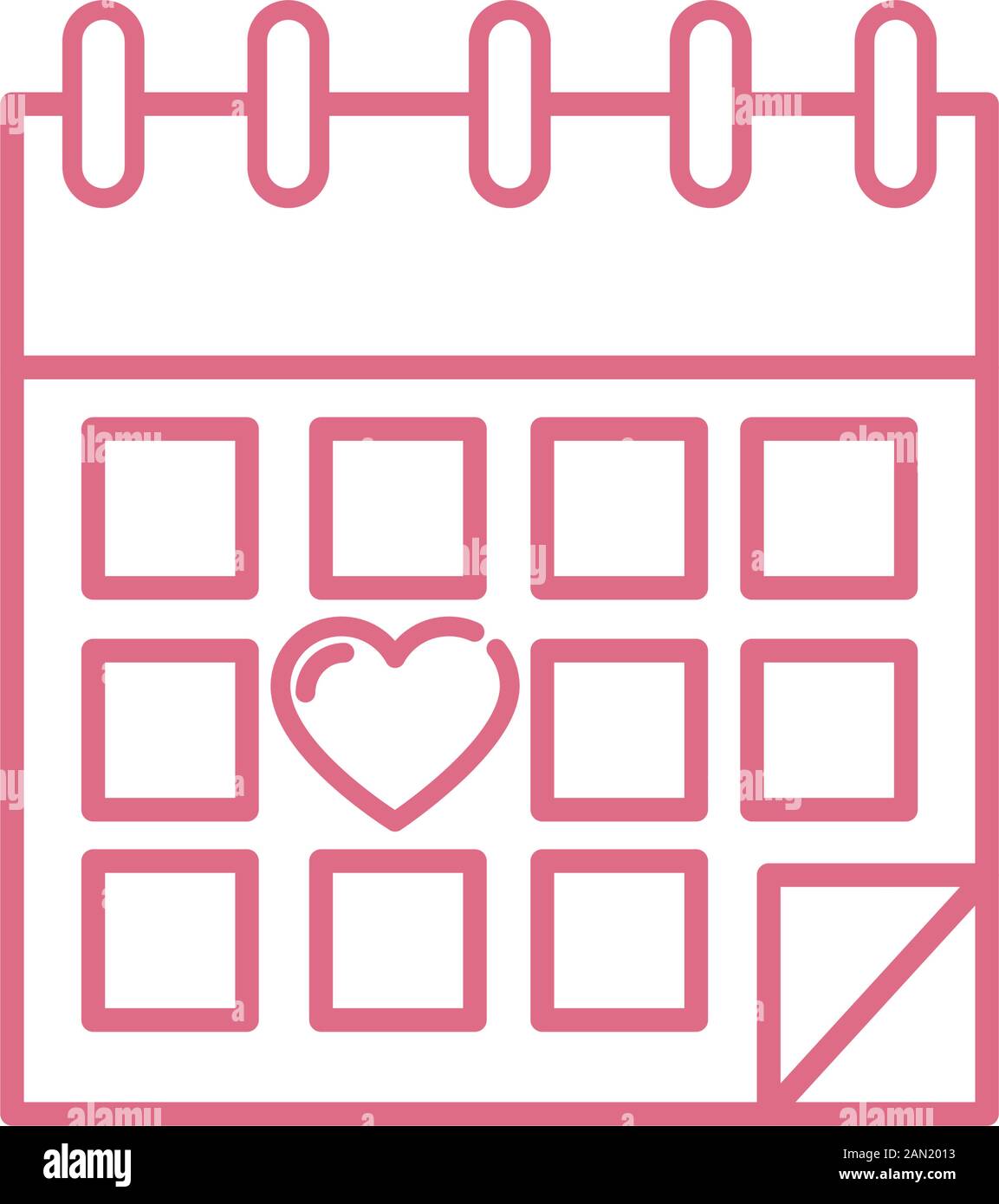 Isolated heart inside calendar vector design Stock Vector Image & Art ...