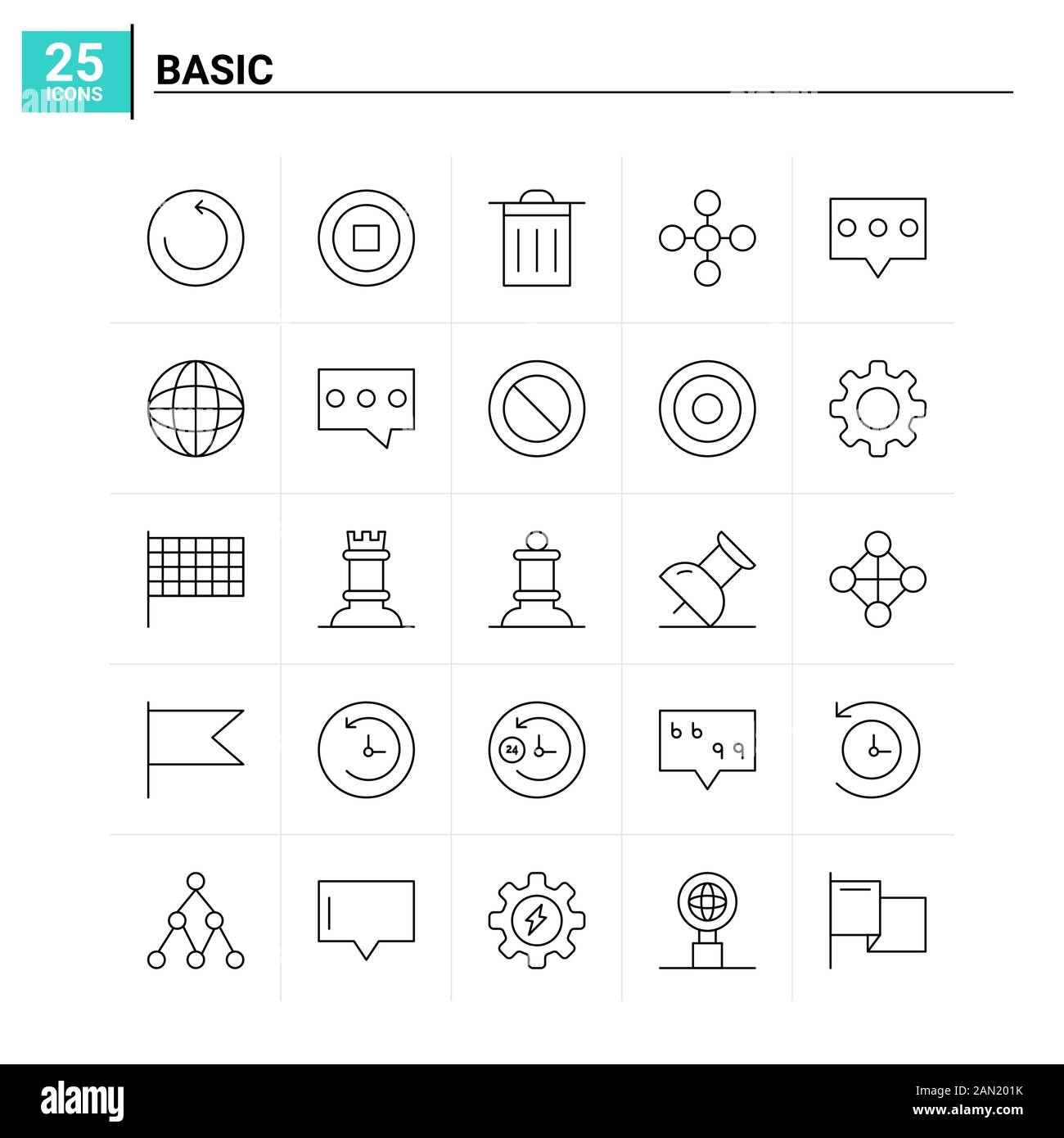 Basic icon set hi-res stock photography and images - Alamy